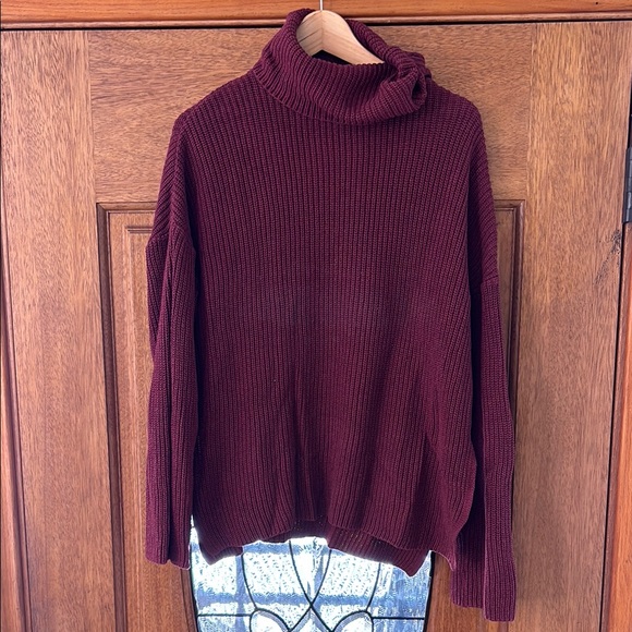 Pact | Sweaters | Pact Organic Cotton Ribbed Burgundy Turtleneck ...